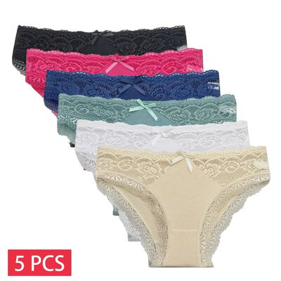 Cotton Briefs Lady 5 PCS/SET Lace Panty Underpants Seamless