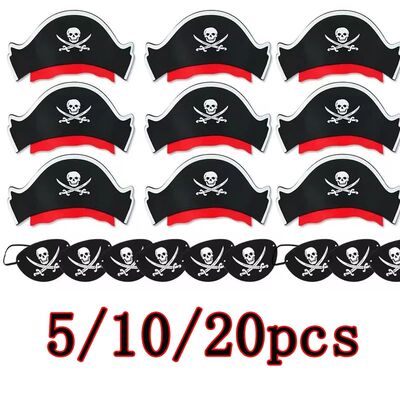 5/10/20pcs Pirate Eye Patches Skeleton Eye Mask Felt One Eye