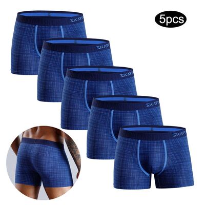 5pcs Cotton Boxer Shorts Men Panties Men's Underpants Sexy U
