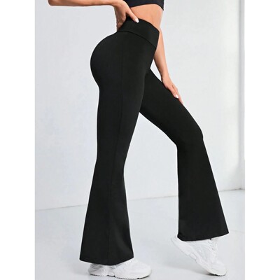 Women's Flared Pants High Waisted Yoga Leggings Stretchy Bel