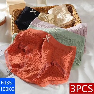 3Pcs/Set Super Elastic Panties Women Underwear Sexy Lace Sea