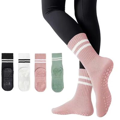 Women Anti Slip Pilates Socks with Silicone Grips Non Skid Y