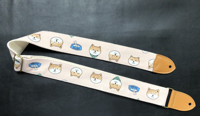 原创5cm粉色柴犬主题吉他背带