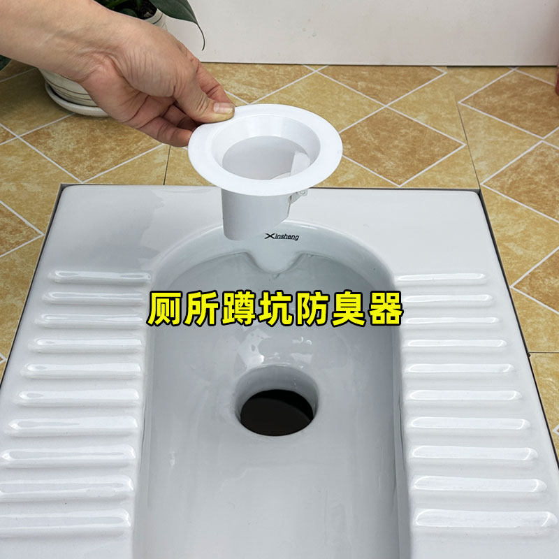 厕所蹲便器防臭器旱厕家用卫生间便池盖子蹲坑式下水管防返臭神器