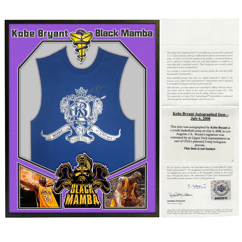 Kobe科比亲笔签名球衣黑曼巴含SA UDA双证书收藏_虎窝淘