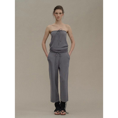 o cloche code 25AW秋冬新品 纯色针织系带抹胸女百搭羊毛上衣