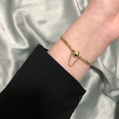 轻奢高级金豆豆蹦迪欧美风手链