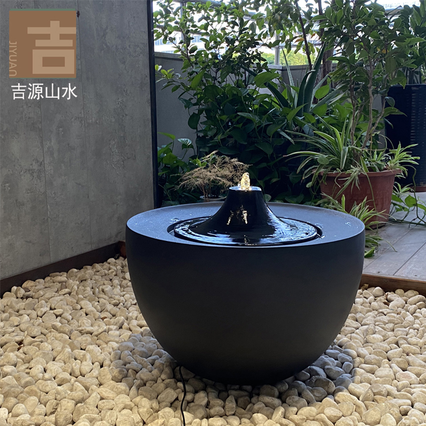 喷泉流水摆件水晶球风水轮户外庭院别墅现代简约创意水景办公送礼