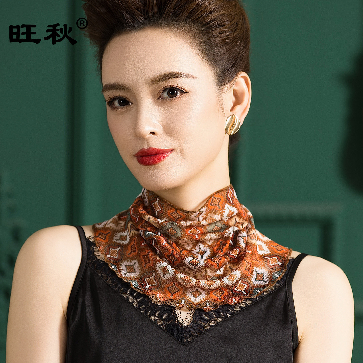 夏季防晒护颈真丝围脖女套头丝巾小围巾薄款百搭桑蚕丝网纱脖套女