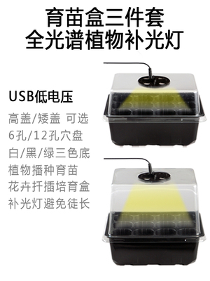 育苗盒三件套扦插播种补光灯系统