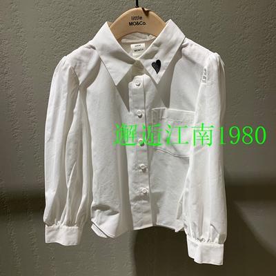 little moco专柜正品25春装新款女童爱心长袖衬衫KBE1SHT001