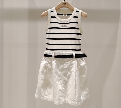 little moco童装2026夏新款女童假两件连衣裙背心裙子 KBF2DRS034