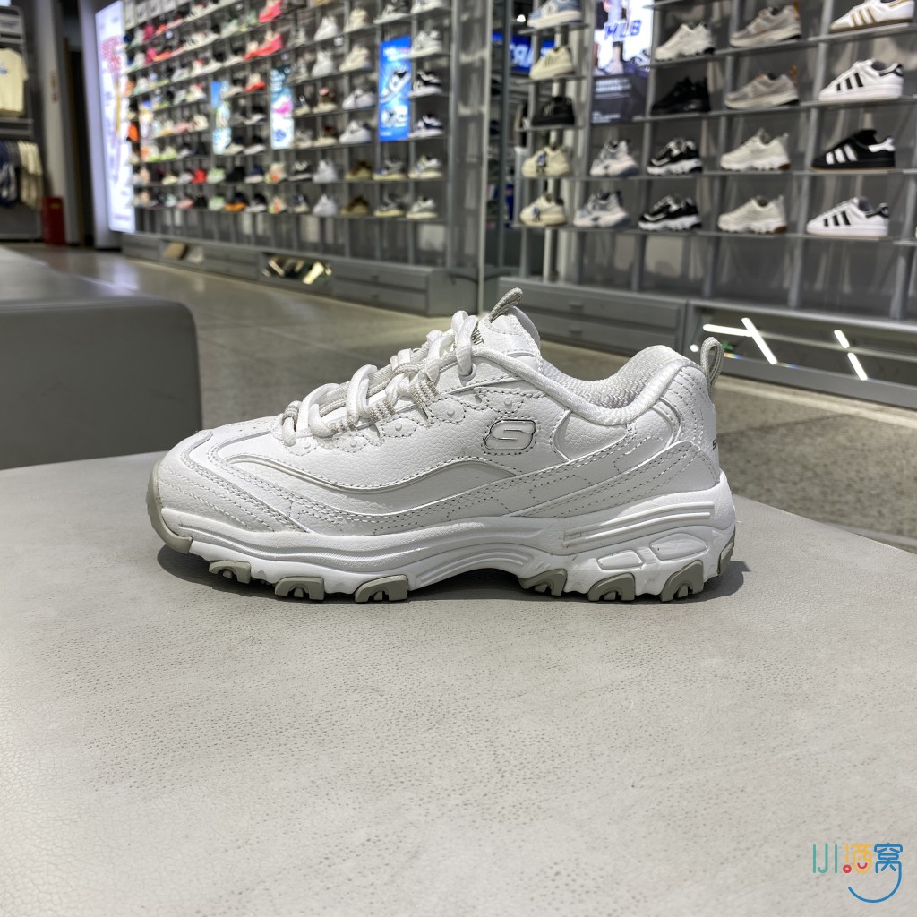 正品SKECHERS斯凯奇纯色百搭男女学生熊猫鞋工作休闲鞋76605-WHT