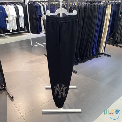 正品MLB简约LOGO字母舒适百搭时尚男女运动休闲针织长裤3APTM0144