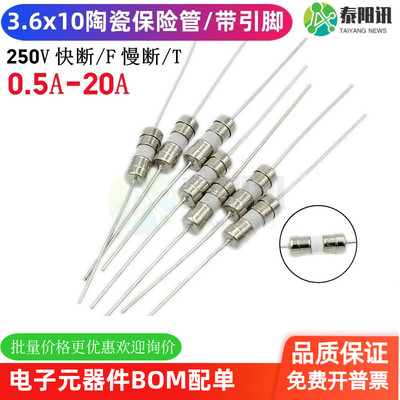 3.6*10mm带引脚陶瓷保险丝管