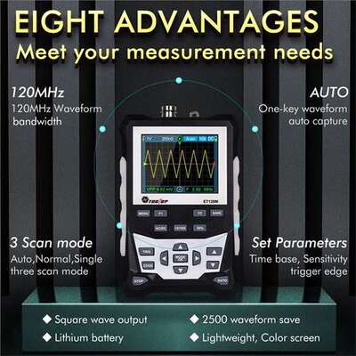 TOOLTOP ET120M手持彩色模拟示波器120MHz频率500Msps采样率