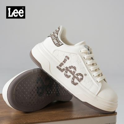 Lee厚底增高百搭小白鞋男