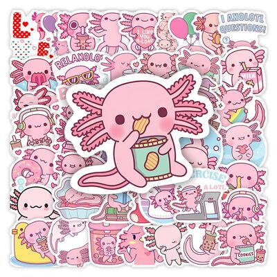 Cute Cartoon Axolotl Stickers Kawaii DIY Kids Toys Gift Deco