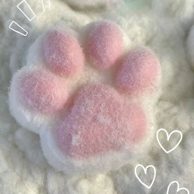 Taba Squishy Handmade Flocking Cat Paw Stress Relief Toy Cur