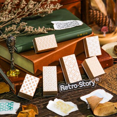 Vintage Wooden Rubber Stamp Bottle Shape Flower Printed DIY
