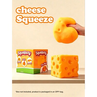 1 piece of oversized cheese squeezing toy - pressure reducin