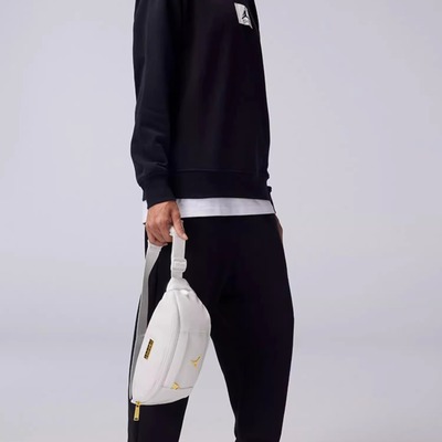 JORDAN腰包中性款户外运动斜挎包男女时尚洋气皮革胸包