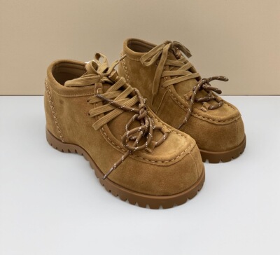 53651新款磨砂牛皮厚底增高马丁靴女百搭休闲工装靴