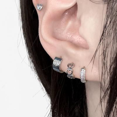 【全店买四免一】镶钻爆闪耳圈