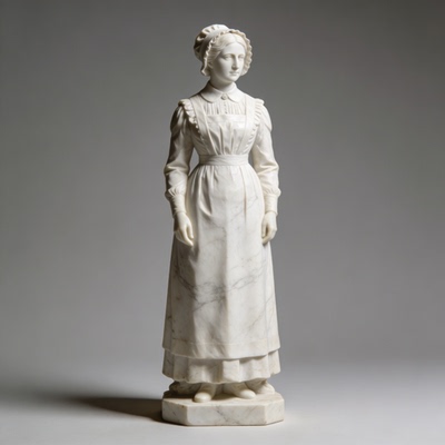 汉白玉石雕人物南丁格尔雕塑教堂玻璃钢仿石艺术文化摆件西方名人