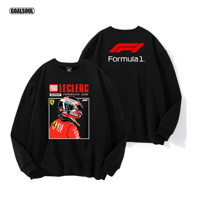 F1赛车 勒克莱尔 卫衣LECLERC创意插画 美式复古休闲潮牌 套头衫