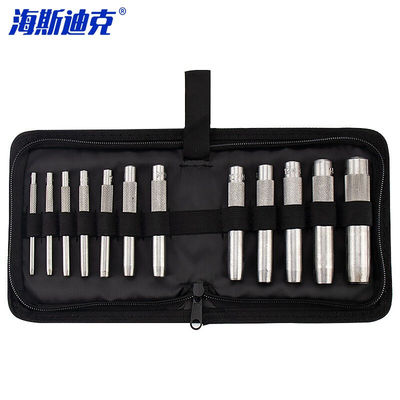 海斯迪克gnjz-7080工业级皮带冲12件套3-16mm套装眼冲套装冲孔器