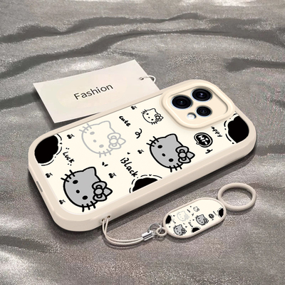 适用于OPPOReno15C手机壳新款PMD110全包防摔黑白凯蒂猫头保护套opporeno15c卡通男女款可爱ins风专用外壳