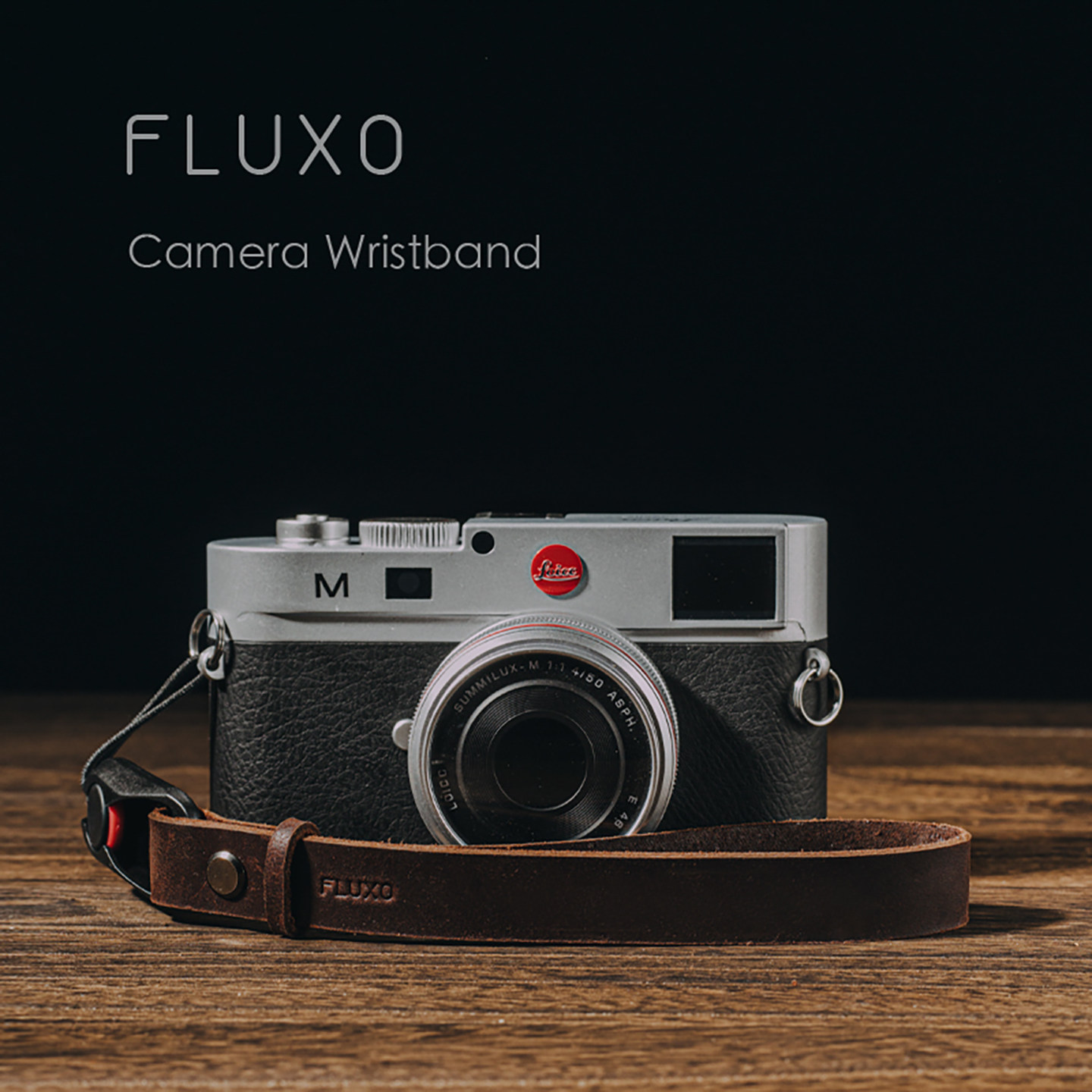 FLUXO手工相机腕带快拆绳复古头层真皮调节微单反适用于佳能富士X