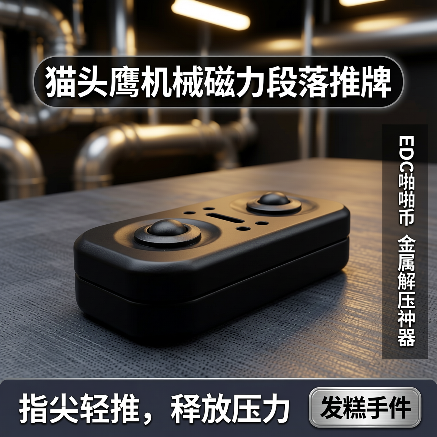 猫头鹰机械磁力段落推牌EDC啪啪币金属解压玩具减压神器发糕手件