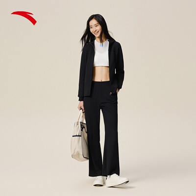 安踏半领连帽开衫运动服上衣