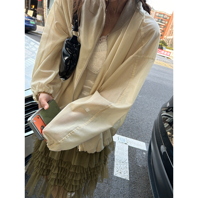 鬼鬼家正品韩代东大门春夏 螺纹领拉链宽松纯色休闲薄款长袖外套