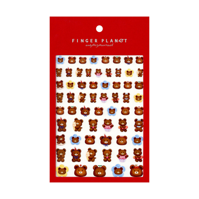 指行星FINGERPLANET可爱美甲贴纸泰迪熊复古甜心小熊 TXXX000062