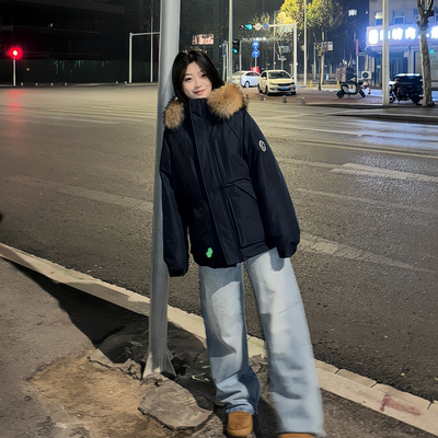 美式复古小个子宽松百搭派克服女