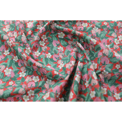Lib*rty草莓幻梦100支长纤棉幅宽138cm【QB068026-1】定制不退换