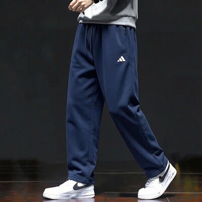 阿迪达斯直筒裤男春季新款休闲长裤宽松美式宽松大码运动裤KW0657