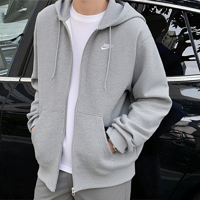 耐克灰色连帽运动夹克外套