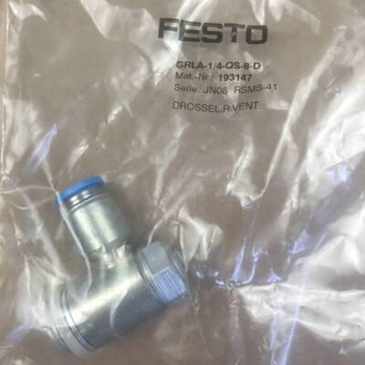 德国FESTO费斯托节流阀GRLA-1/4-QS-8-D 193147全新原装正品现货