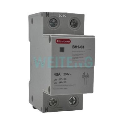 Bevone北元电器 BV1-63 自覆式过欠压保护器40A单相1P+N家用220V