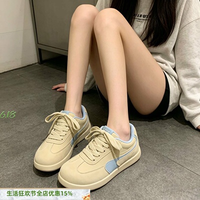 甜飒厚底德训鞋女2026春季新款百搭休闲轻便运动芒果头阿甘板鞋女