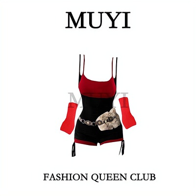 kpop韩舞撞色连体裤舞服套装