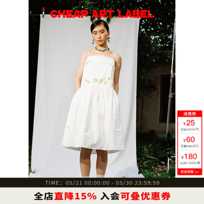 cheapartlabel钉珠绣花连衣裙