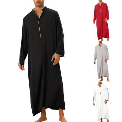 2024 Arabic Style Simple Long Men's Shirt  Robe For Men