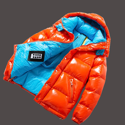 New Shiny Down Jacket For Men And Women, Short Black Gold Do