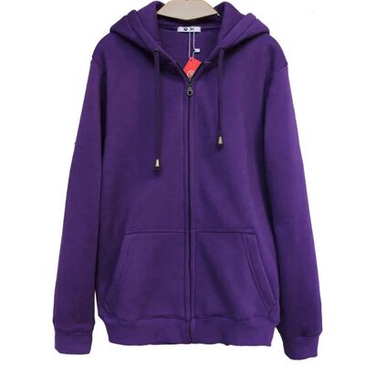 Fashion Hooded Cotton Coats Spring Hoodie Purple Cardigan Sw
