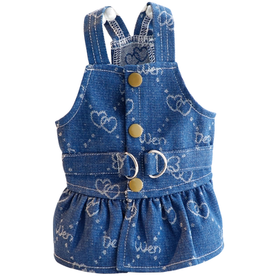 Accope猫咪狗狗帅气牛仔牵引裙